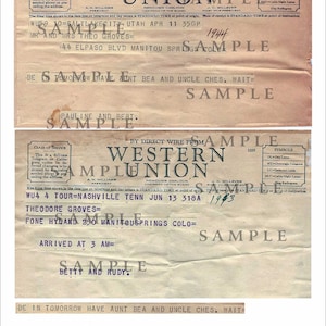 10 Vintage Western Union Telegrams - Mid 1940s - Rare Images - Instant ...