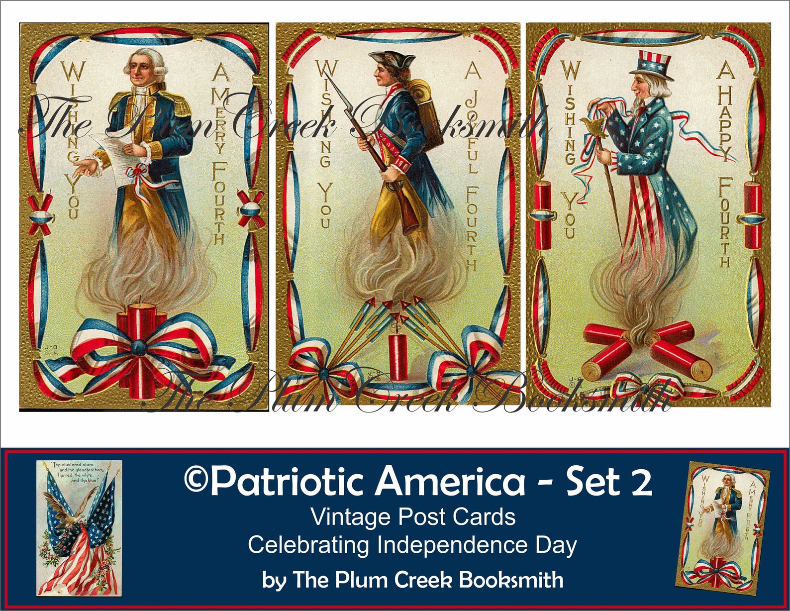 12 Vintage Patriotic America Post Cards Set 2 Digital - Etsy