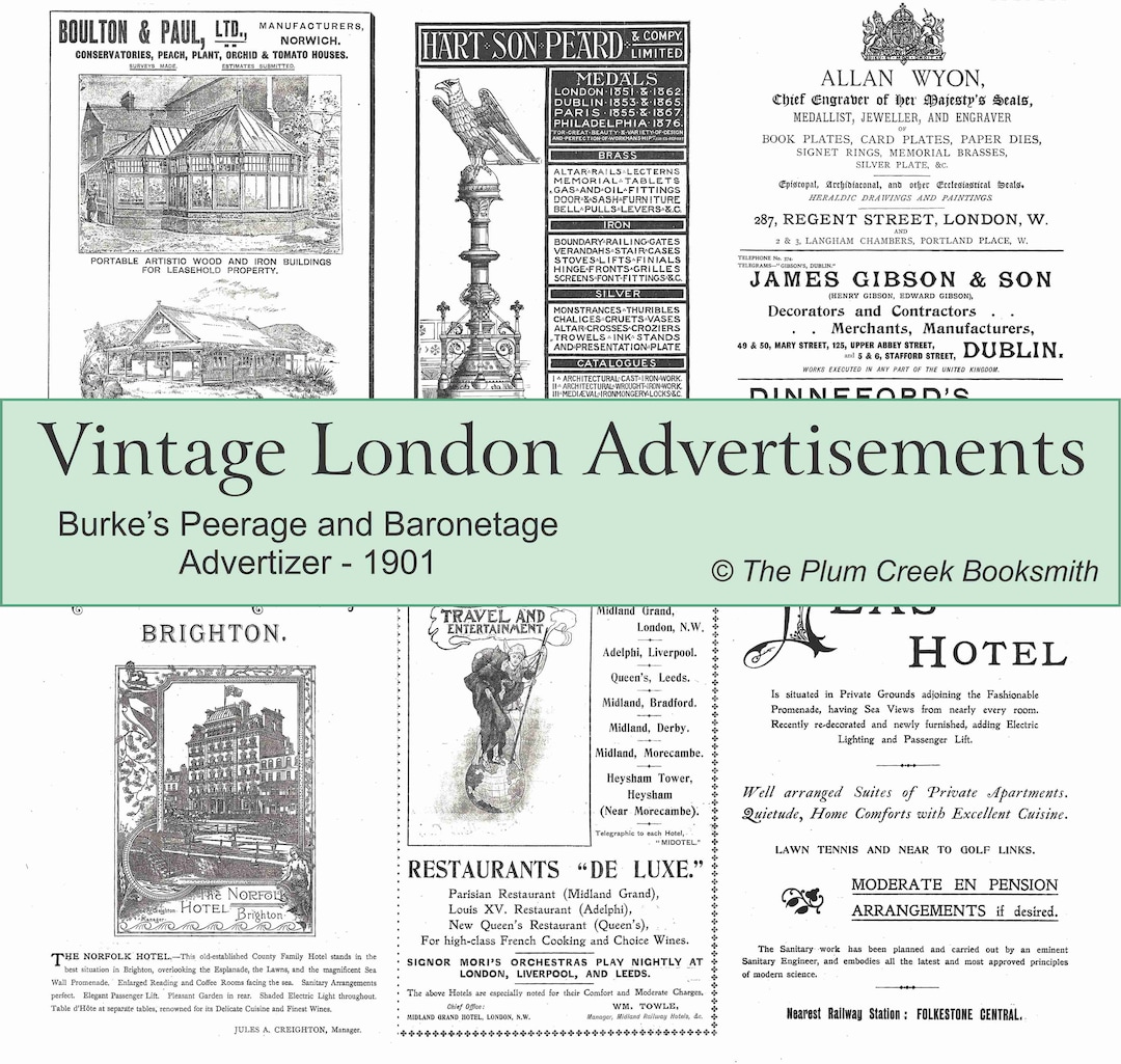 Vintage 1901 London Advertisements From Burke's Peerage & Baronetage ...