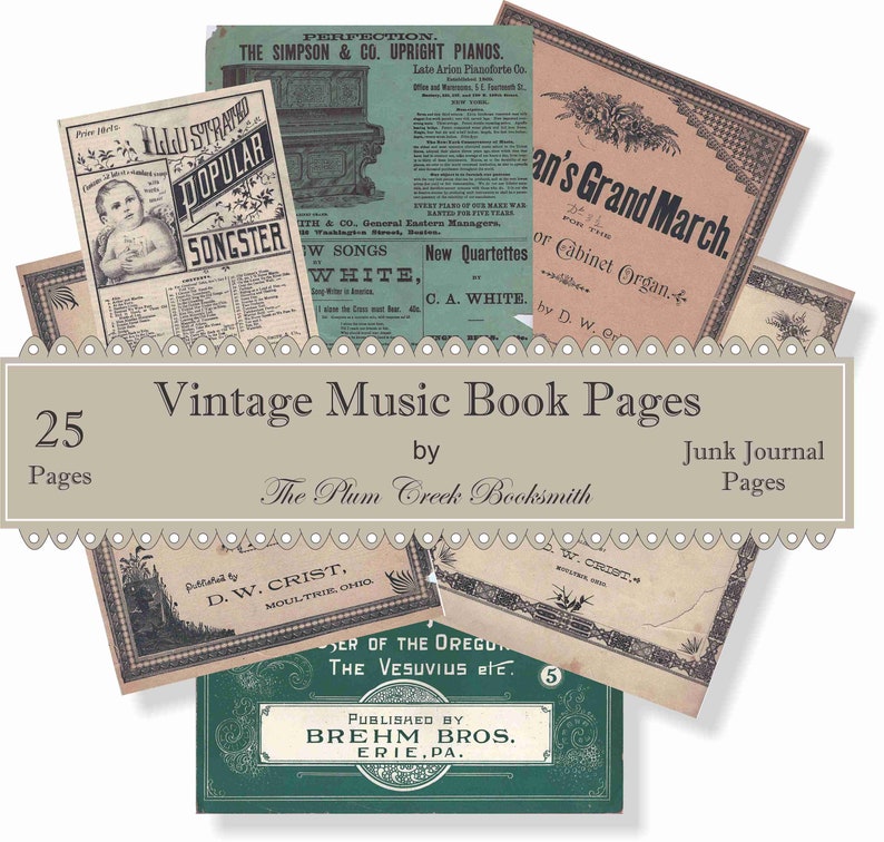 Vintage Music Book Pages From Early 1900s Late 1800 Music Etsy vintage-music-book-pages-from-early-1900s-late-1800-music-etsy