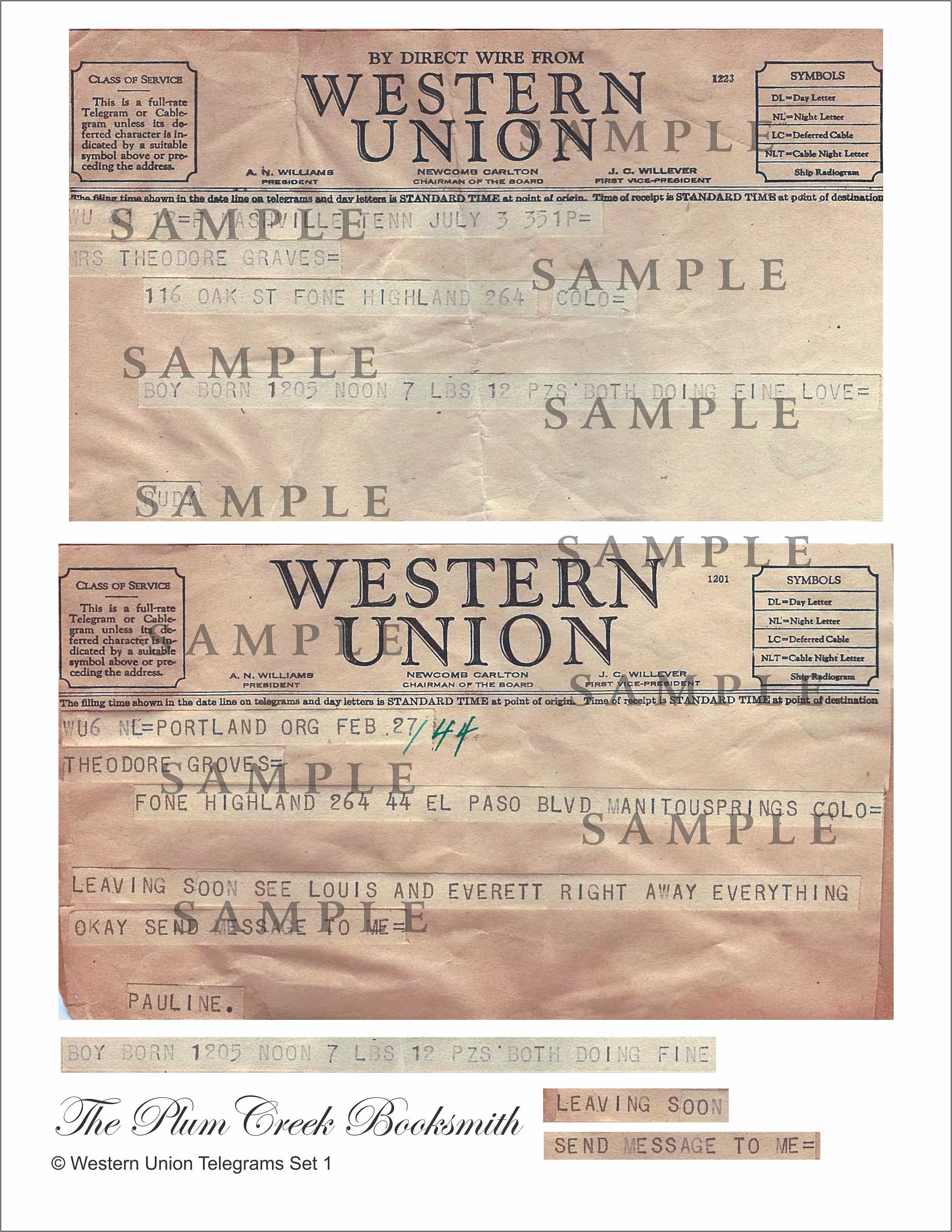 10 Vintage Western Union Telegramme Mitte der 1940er Jahre - Etsy.de