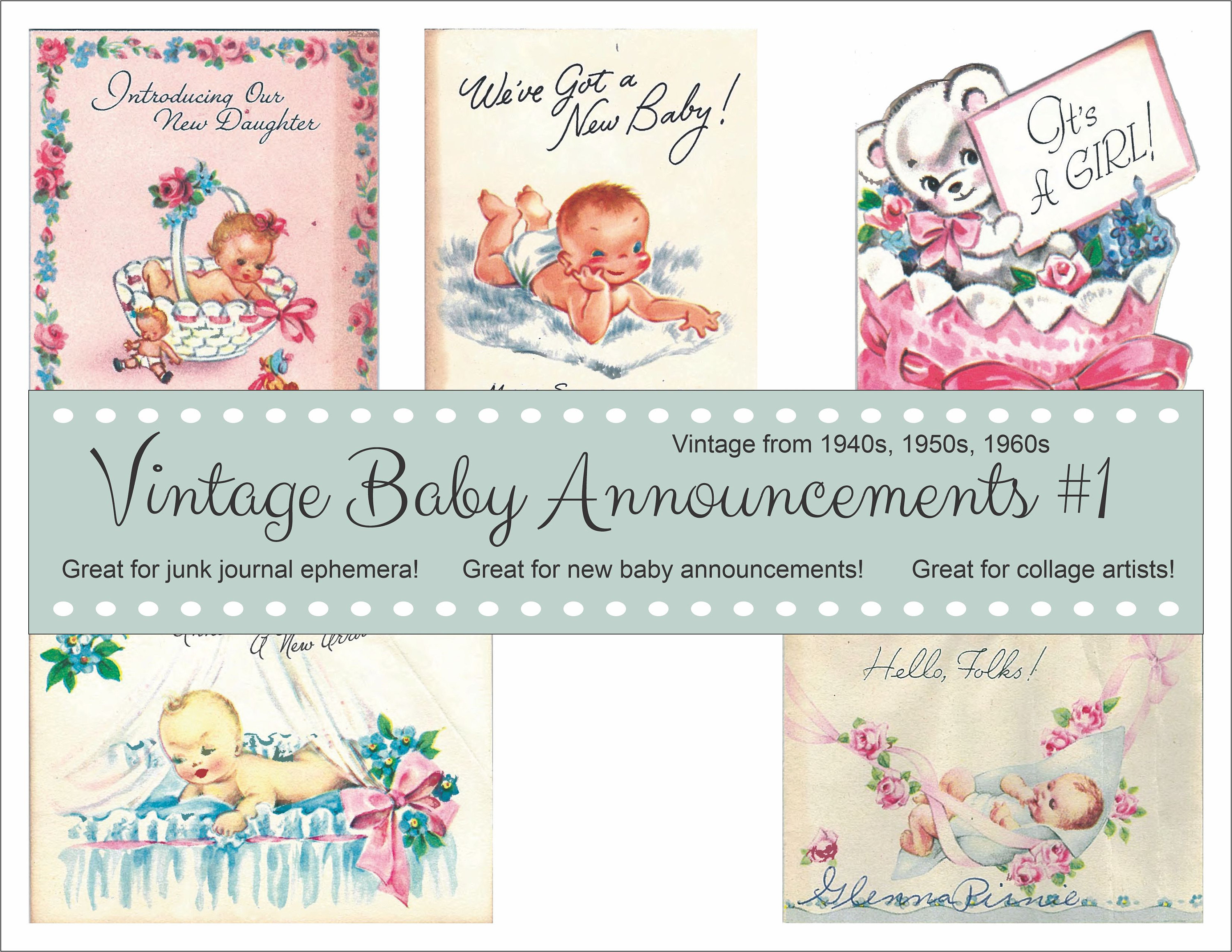 Vintage Birth Announcements For Girls