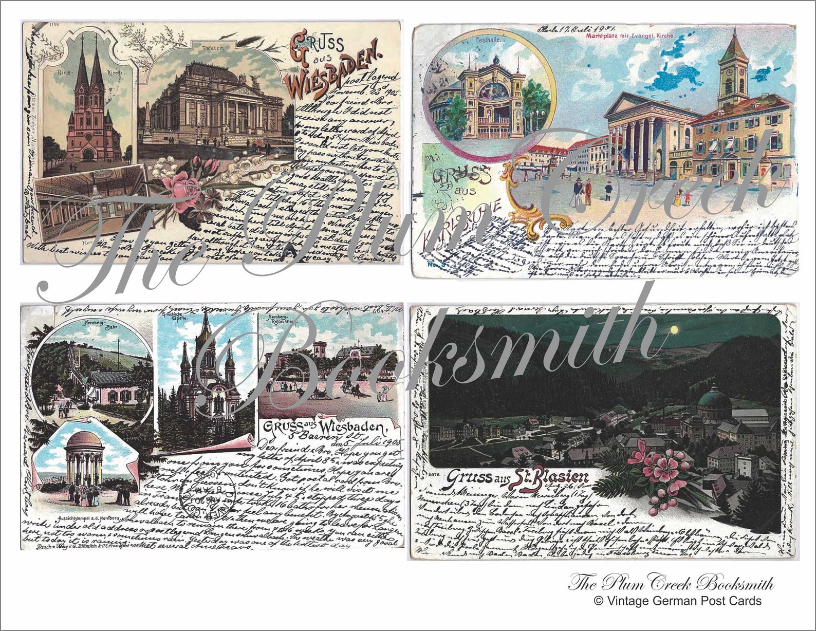 Vintage German Post Cards From 1898 Digital Download Junk - Etsy