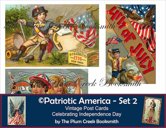 12 Vintage Patriotic America Post Cards Set 2 Digital - Etsy