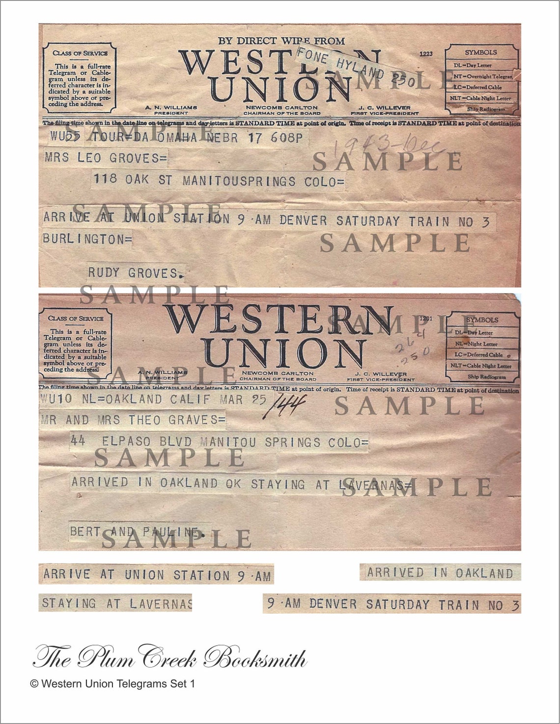 10 Vintage Western Union Telegrams Mid 1940s Rare Images - Etsy