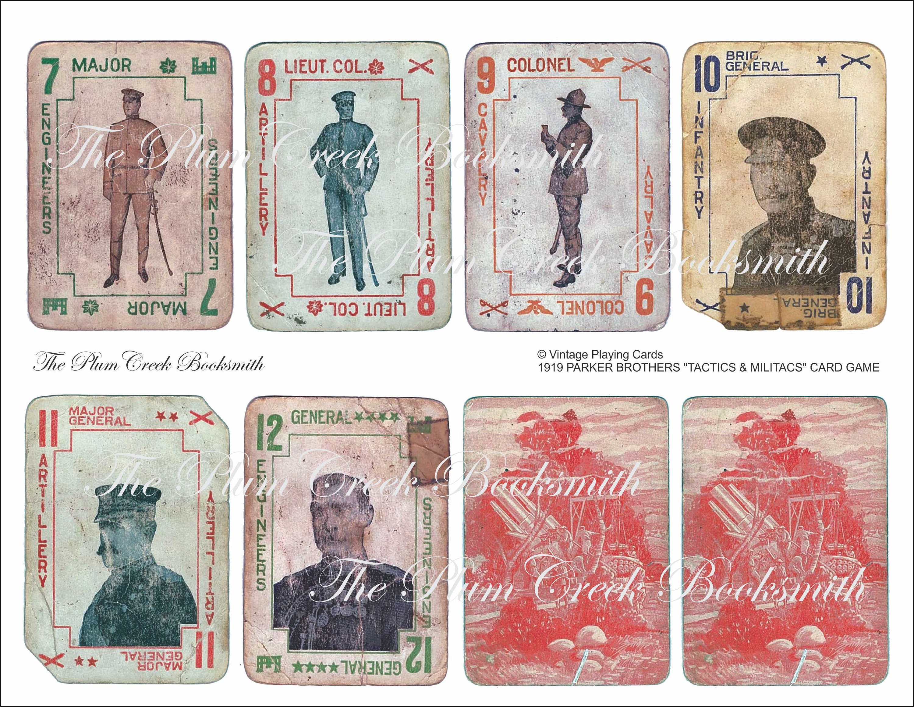 Vintage Playing Cards From 1919 WW1 Theme for Junk Journal - Etsy