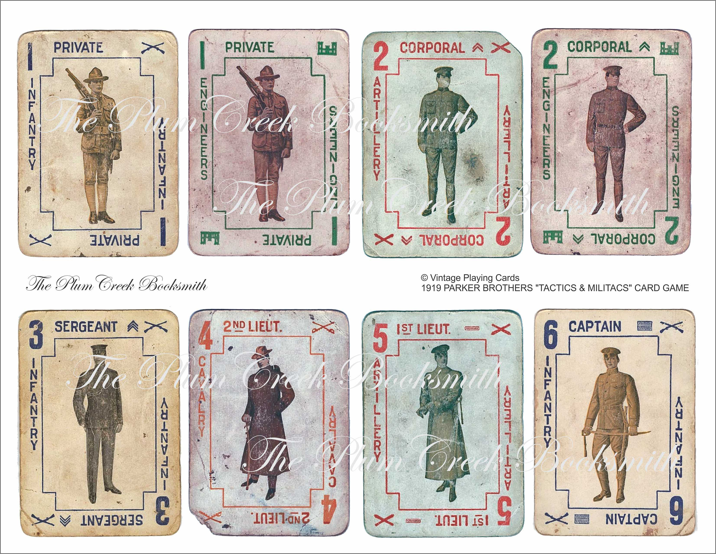 Vintage Playing Cards From 1919 WW1 Theme for Junk Journal - Etsy