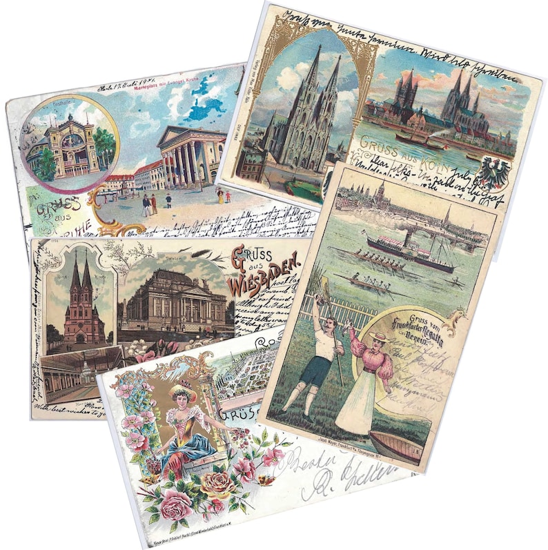 Vintage German Post Cards From 1898 Digital Download Junk - Etsy