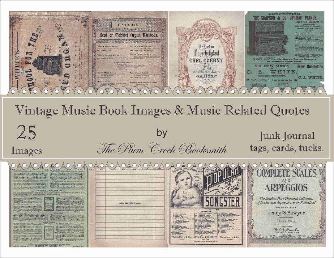 Vintage Music Book Images & Music Related Quotes - Digital Download ...