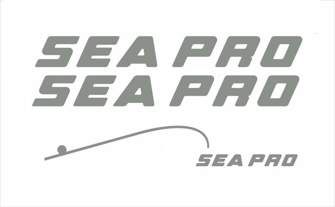 Sea Pro Boat Decal 3M Vinyl in Silver Marine Gloss Set Kit USA HIGH ...