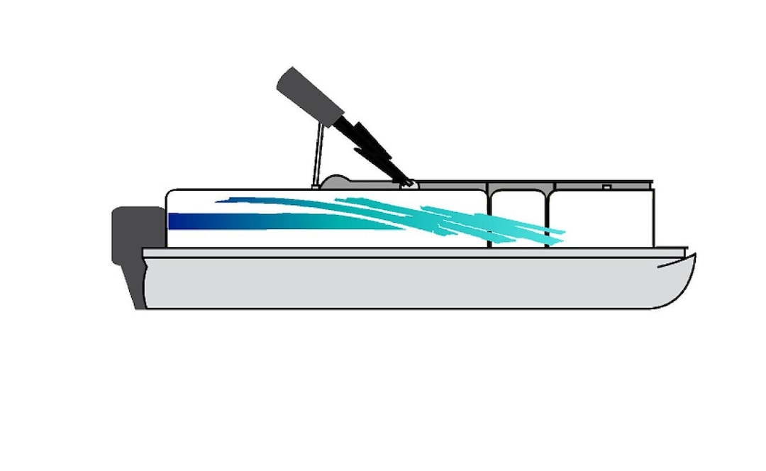 Pontoon Boat Decals 3M Marine Grade Vinyl Blue Fade Set Kit USA HIGH ...