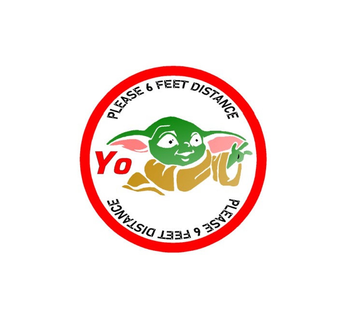 SOCIAL DISTANCING Yoda Baby Floor Wall Retail Car Truck Business Decal ...