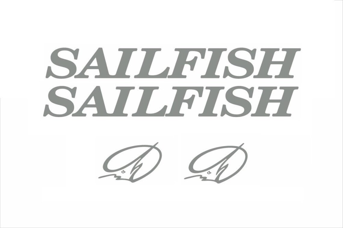 Sailfish Boat Decal 3M Vinyl in Silver Marine Gloss Set Kit - Etsy
