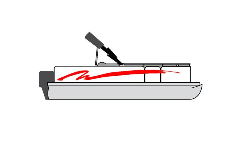 Pontoon Boat Decals 3M Marine Grade Vinyl Red Flag Set Kit USA HIGH ...