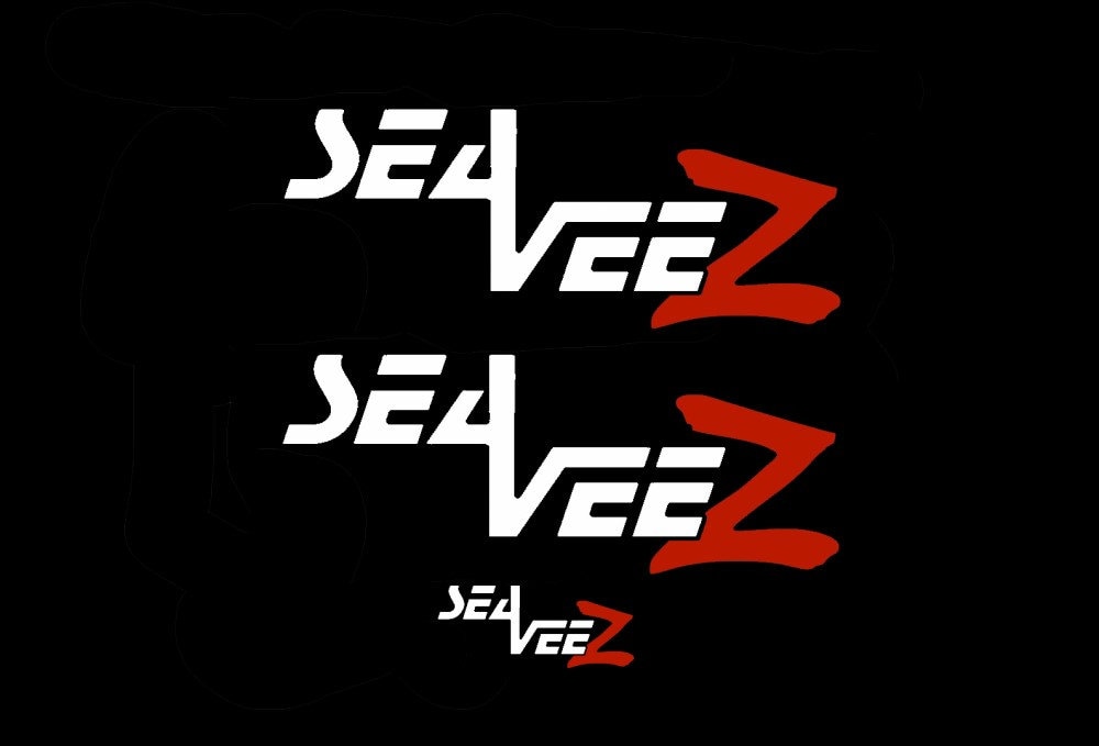 Sea Vee Z Boat Decal 3M Vinyl in White & Red Marine Gloss Set Kit USA ...