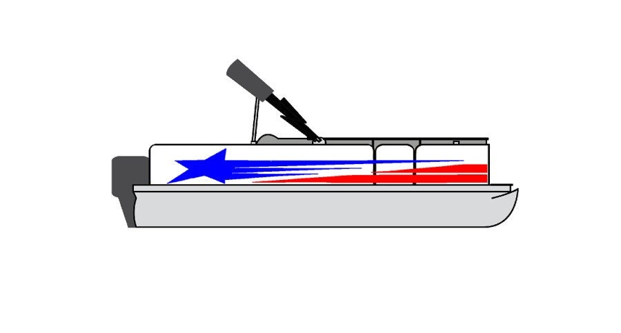 Pontoon Boat Decals 3M Marine Grade Vinyl Red Blue Stars & Stripes Flag ...