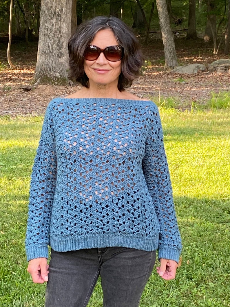The Sea Glass Sweater, Crochet Pattern, Sweater Pattern. - Etsy