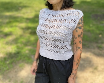 Silver Lace Crochet Top Pattern, Crochet Pattern, Top Pattern, Summer ...
