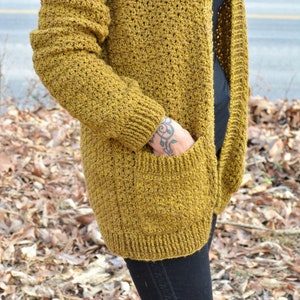 Mustard Cardigan Pattern, Crochet Cardigan, Crochet Pattern, Women ...