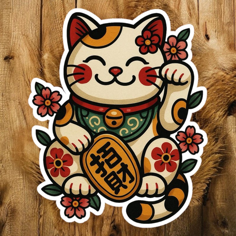 Stickers Lucky Cat - Etsy