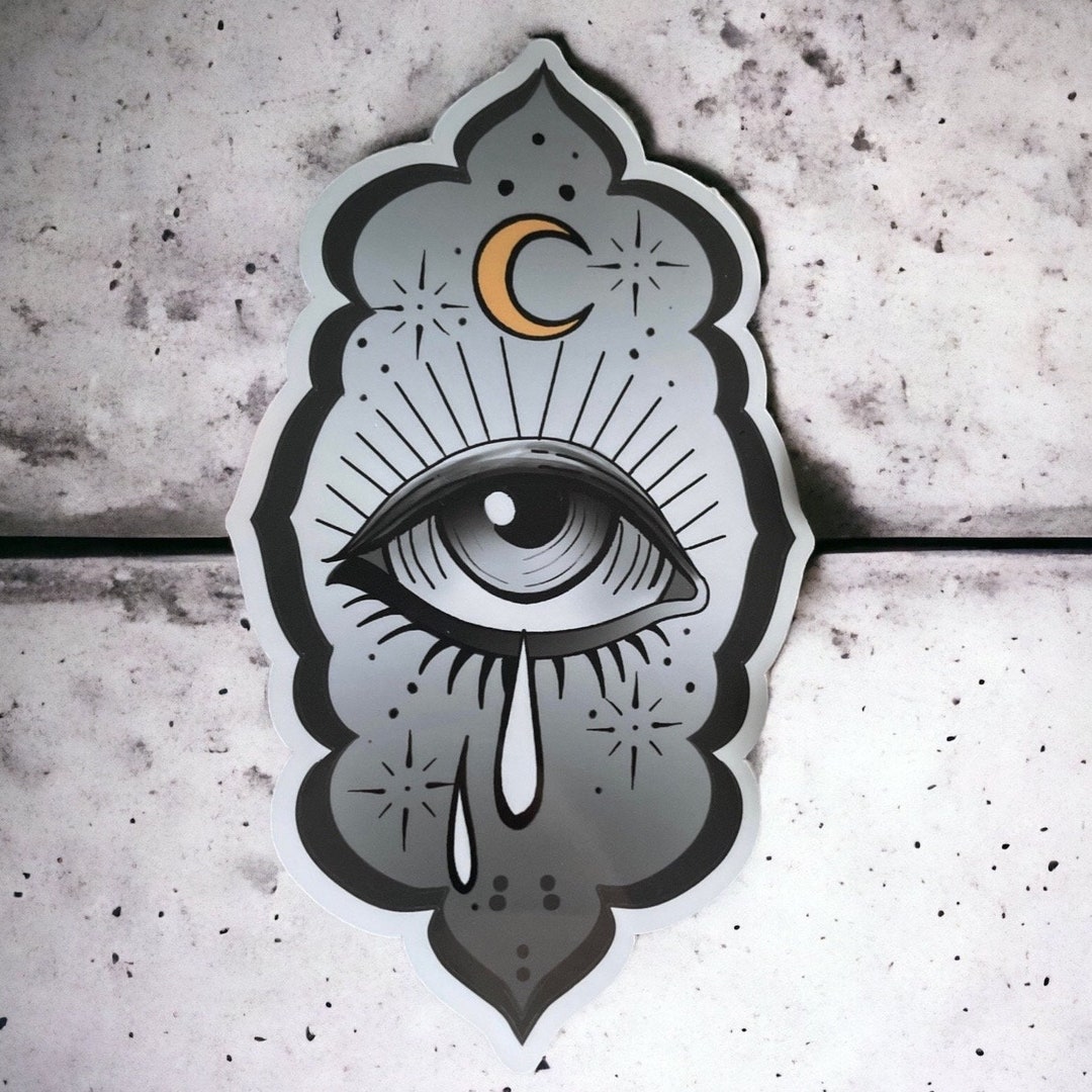 Crescent Eye Tattoo Sticker - Etsy