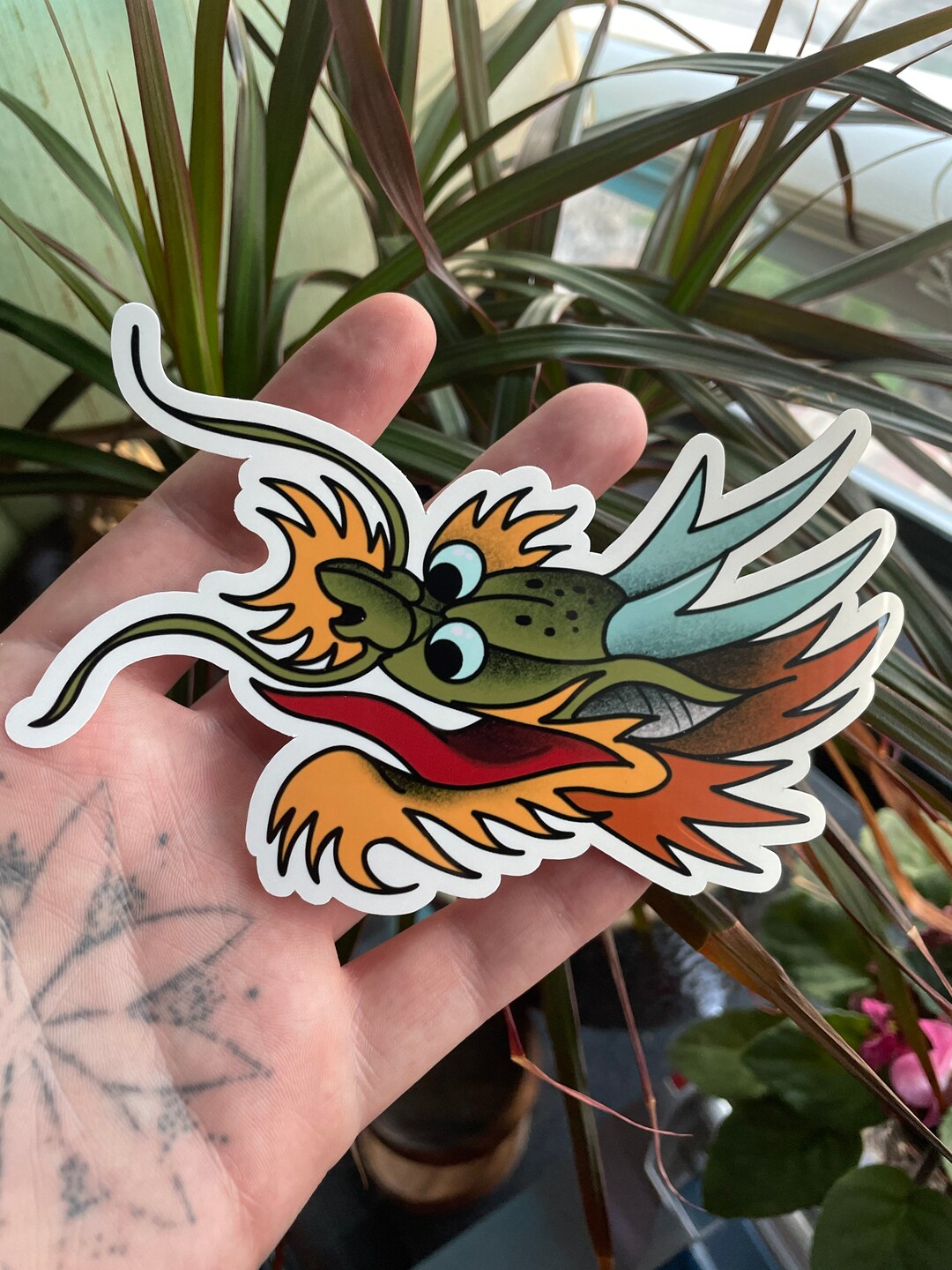 Traditional Dragon Tattoo Sticker - Etsy