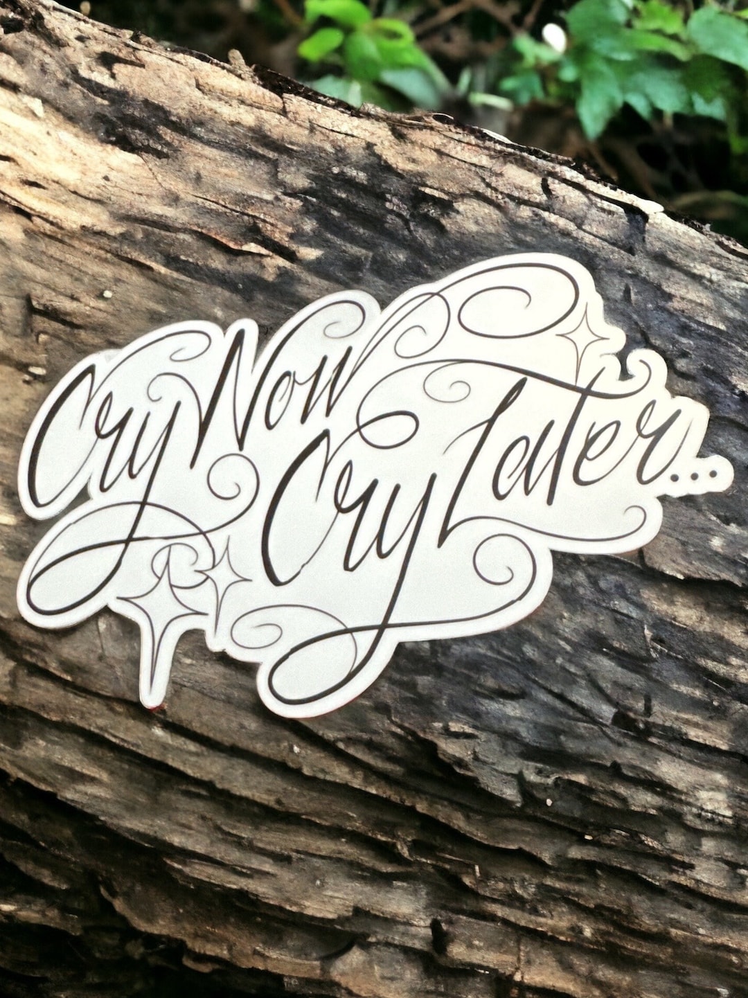 Cry Now Cry Later Tattoo Sticker Lettering Script - Etsy