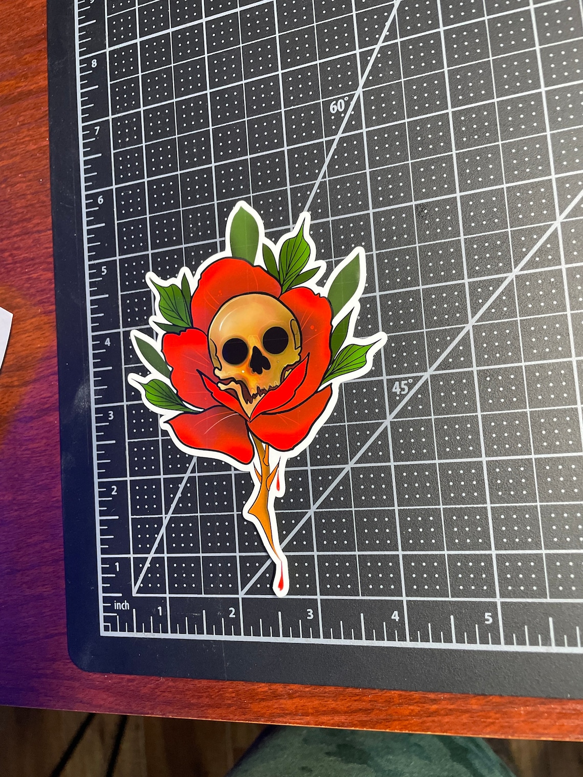 Skull Rose Tattoo Sticker - Etsy