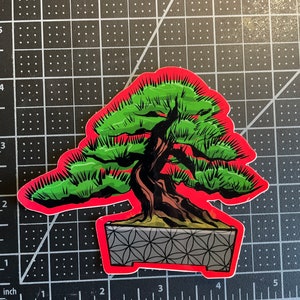 Bonsai Tree in Flower of Life Pot Sticker - Etsy