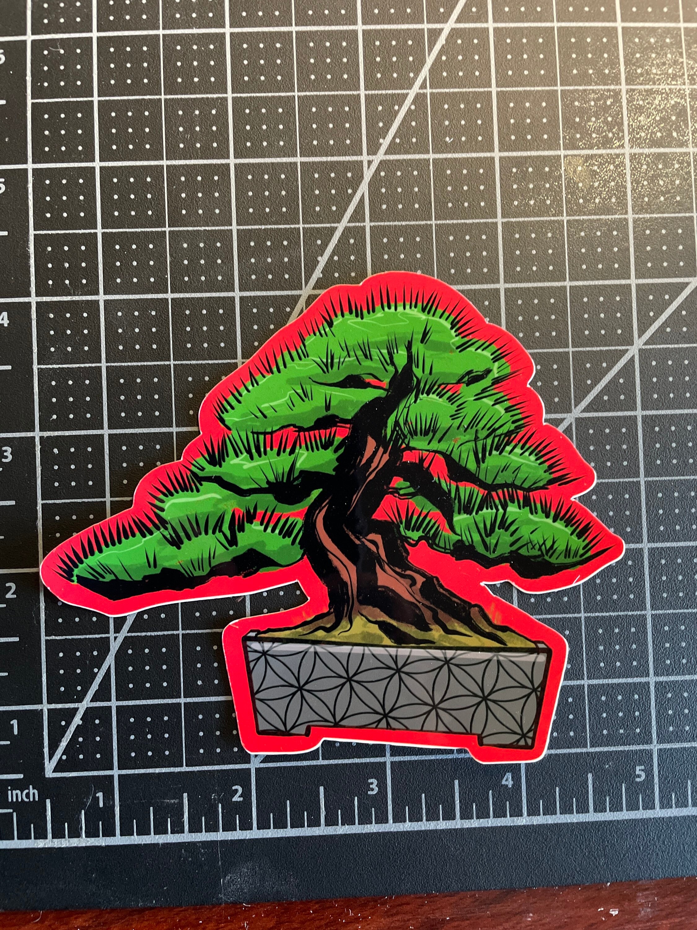 Bonsai Tree in Flower of Life Pot Sticker - Etsy