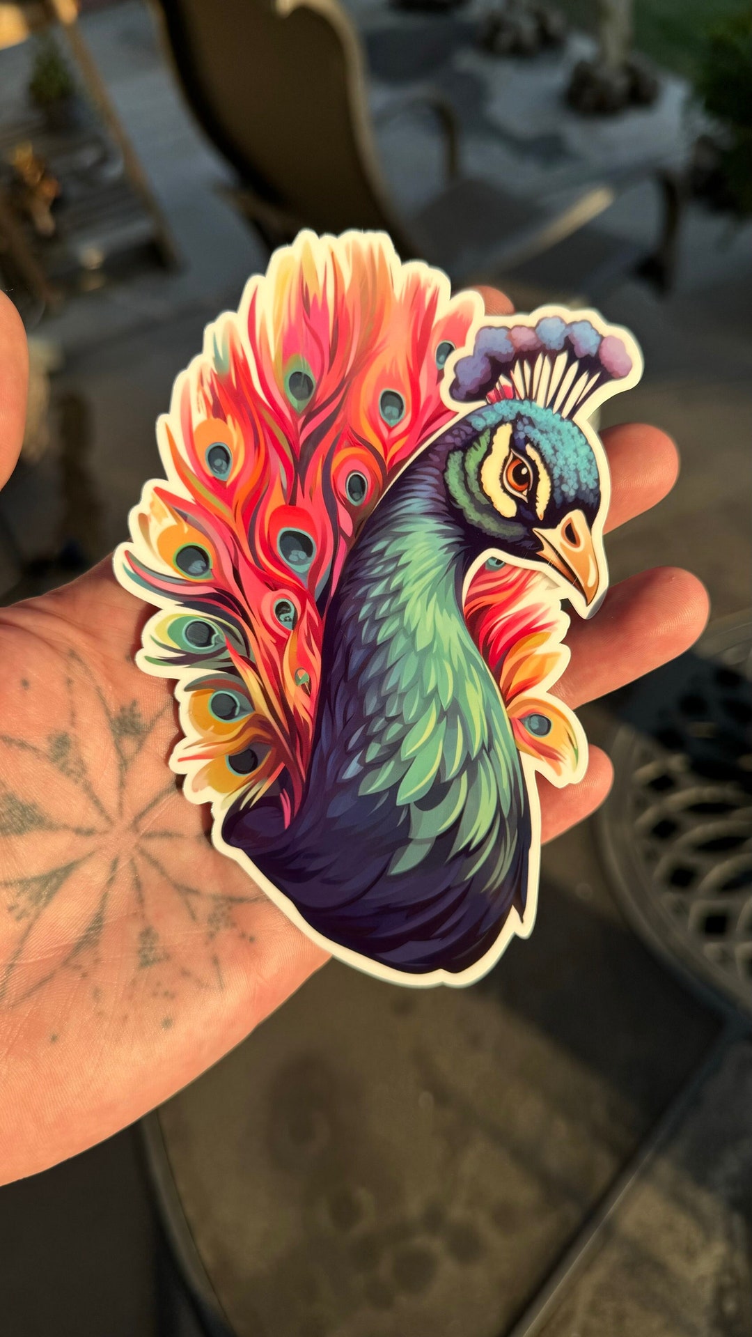 Peacock Bird Sticker - Etsy