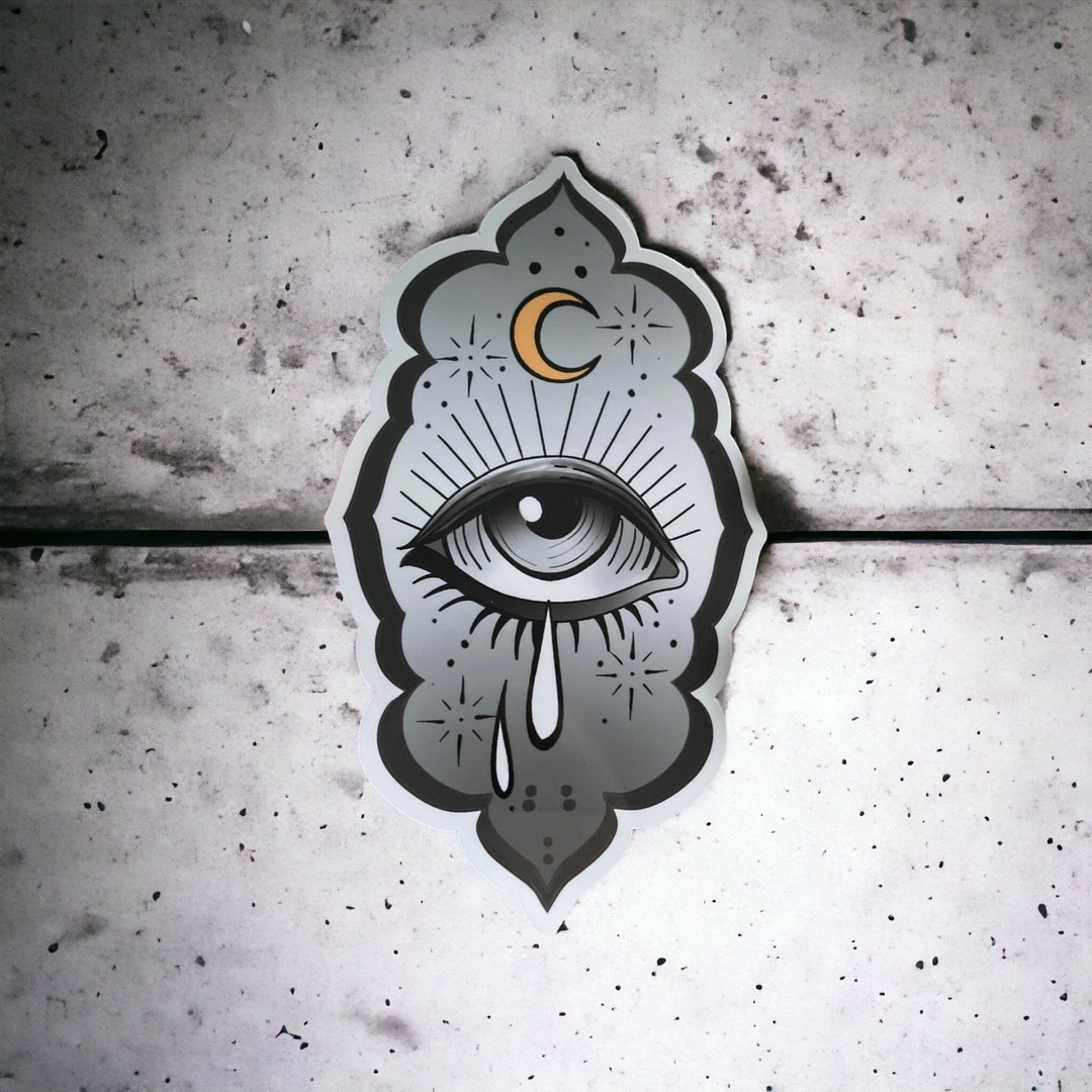Crescent Eye Tattoo Sticker - Etsy