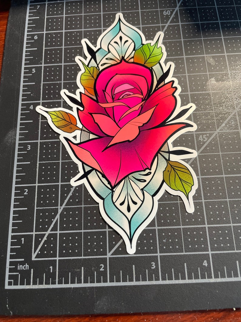 Rose Henna Frame Tattoo Sticker - Etsy