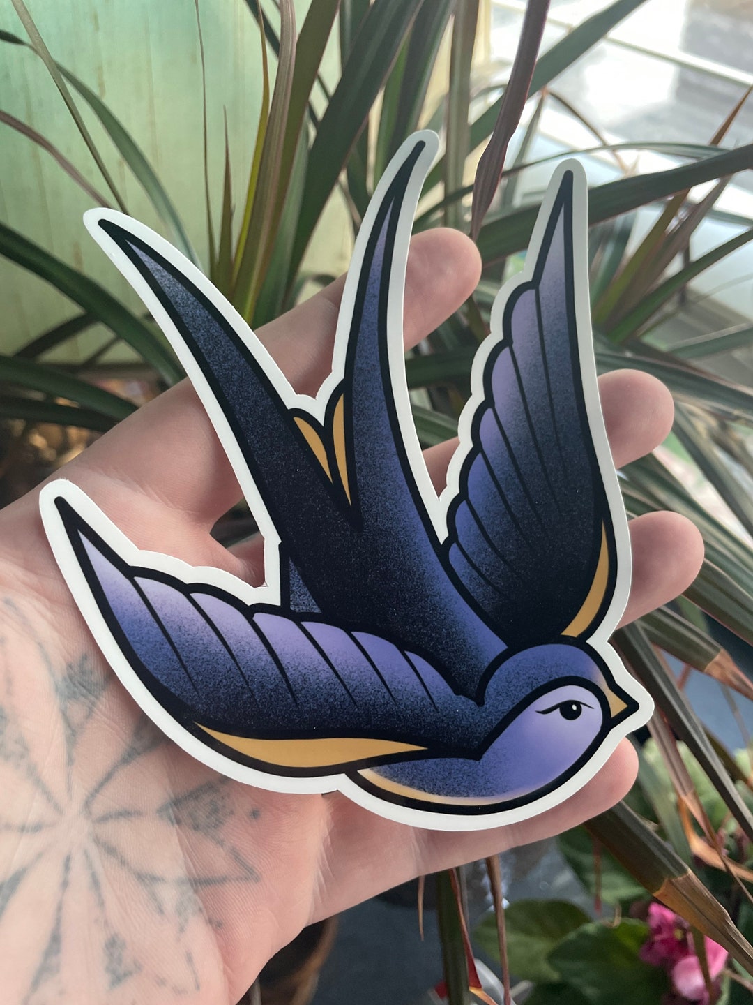 Sparrow Tattoo Sticker - Etsy