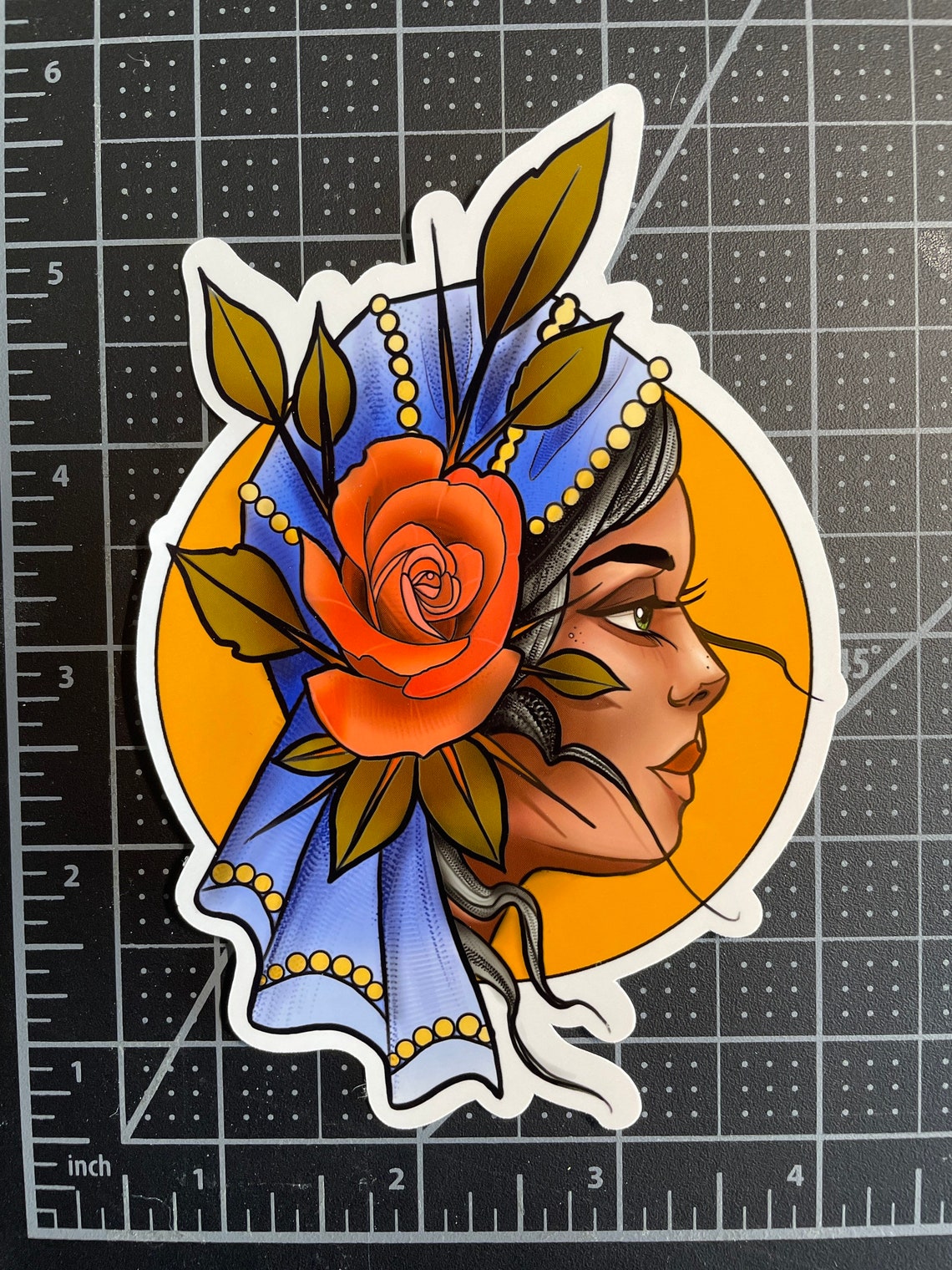 Gypsy Rose Tattoo Sticker - Etsy