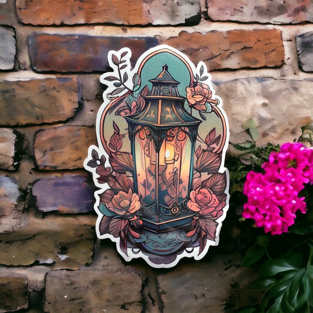 Lantern Sticker Tattoo Art Nouveau Decal for Water Bottle Etc - Etsy