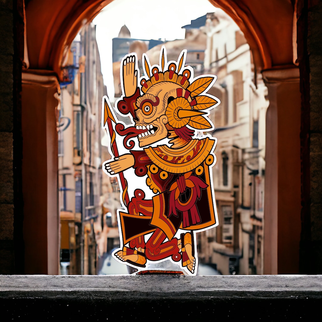 Aztec God of Death Tattoo Style Decal Sticker - Etsy