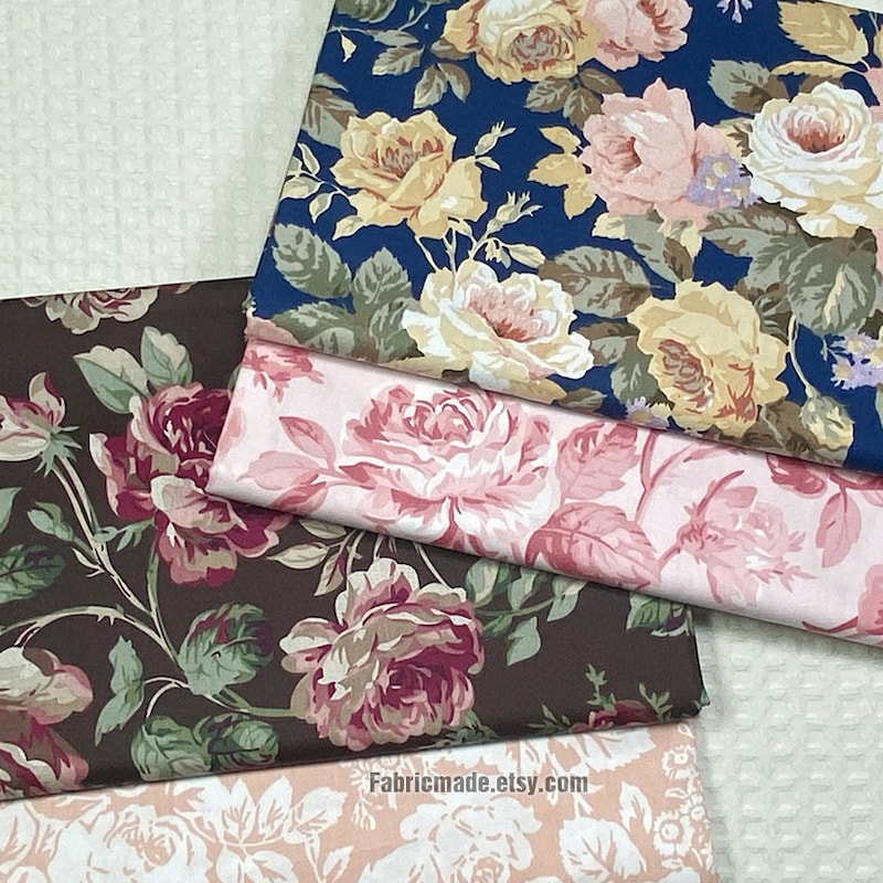 Pink Roses Fabric - Etsy