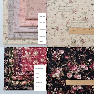 Rose Bouquet Cotton Fabric, Roses Cotton Collection - 1/2 Yard - Etsy