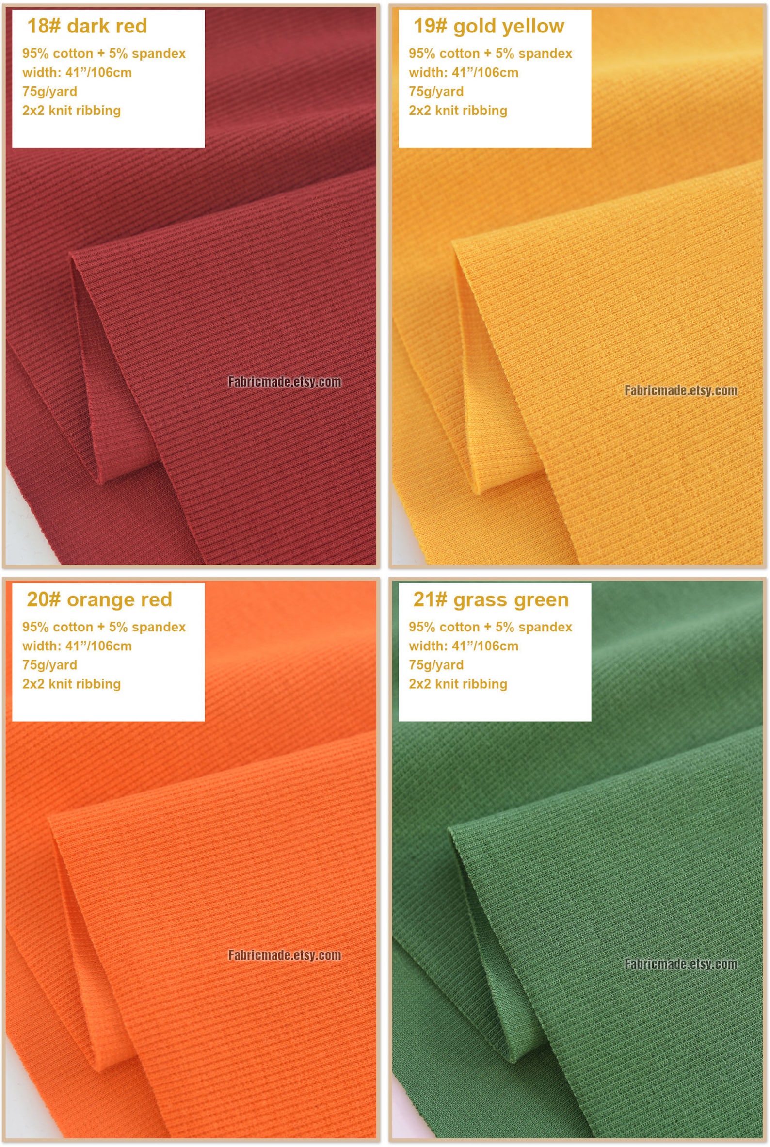 39 Colors Choose Ribbing 7.8/20cm Length Ribbing and | Etsy