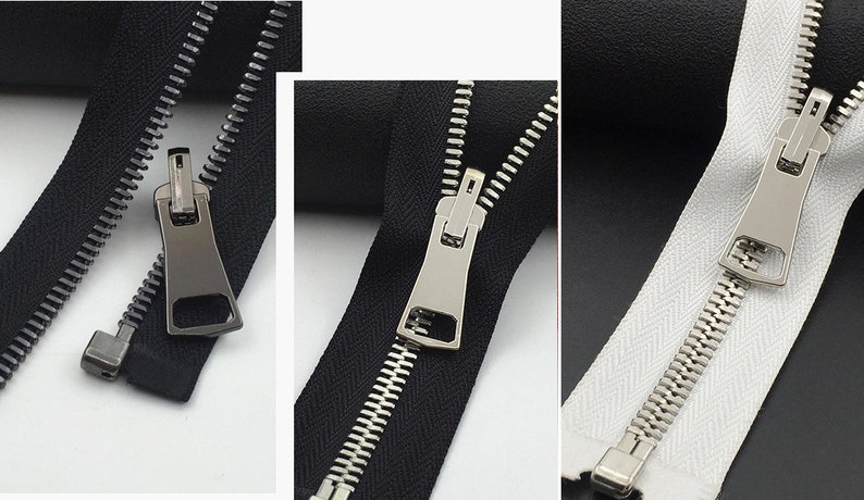 No. 5 Metal Reversible Separating Zipper Gold Silver Gunmetal | Etsy