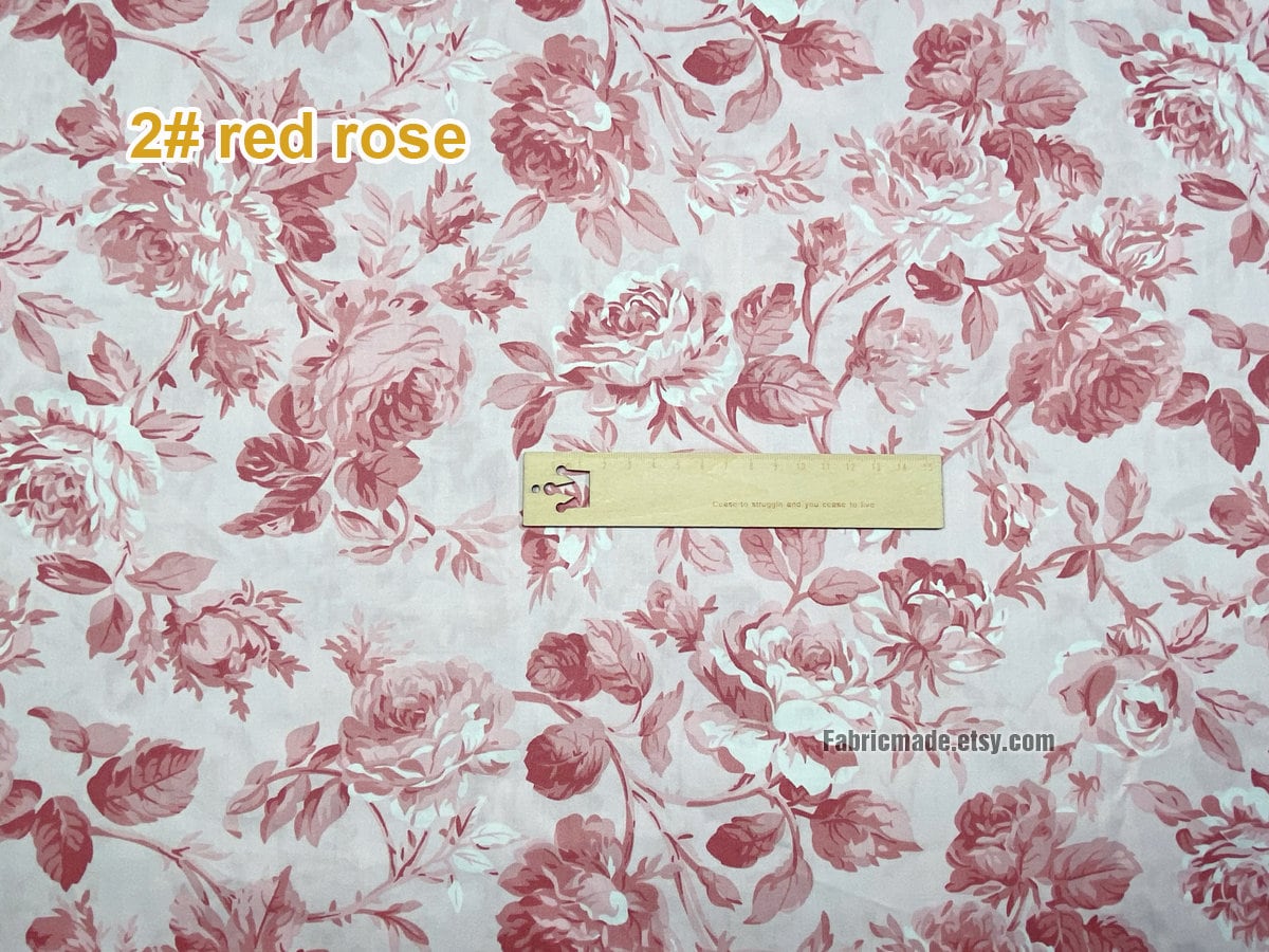 Pink Rose Fabric Roses Floral Cotton Shabby Chic Cotton - Etsy
