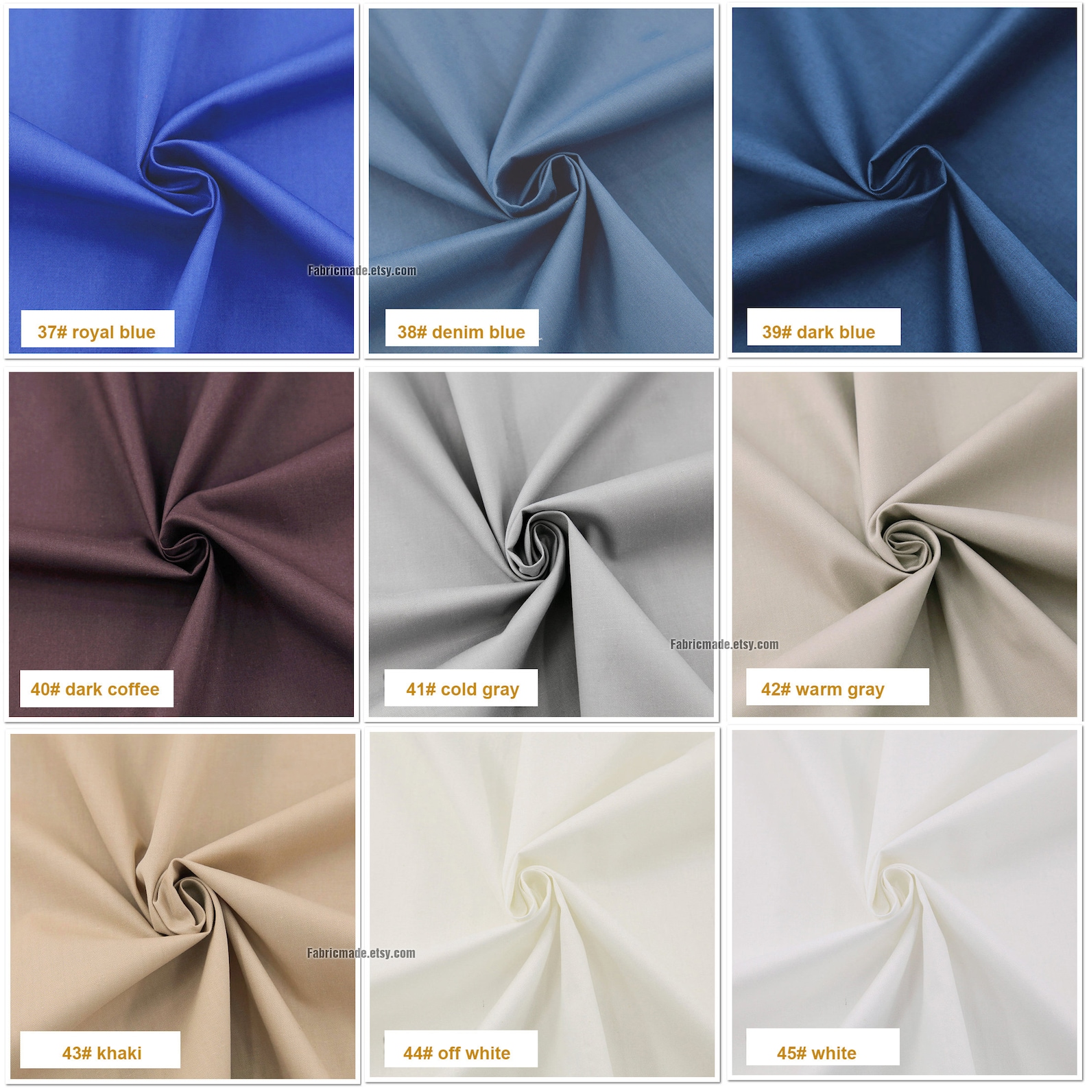 46 Colors 98 250cm Wide Solid Cotton Fabric Twill - Etsy