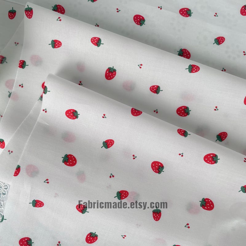 Strawberry Fabric - Etsy