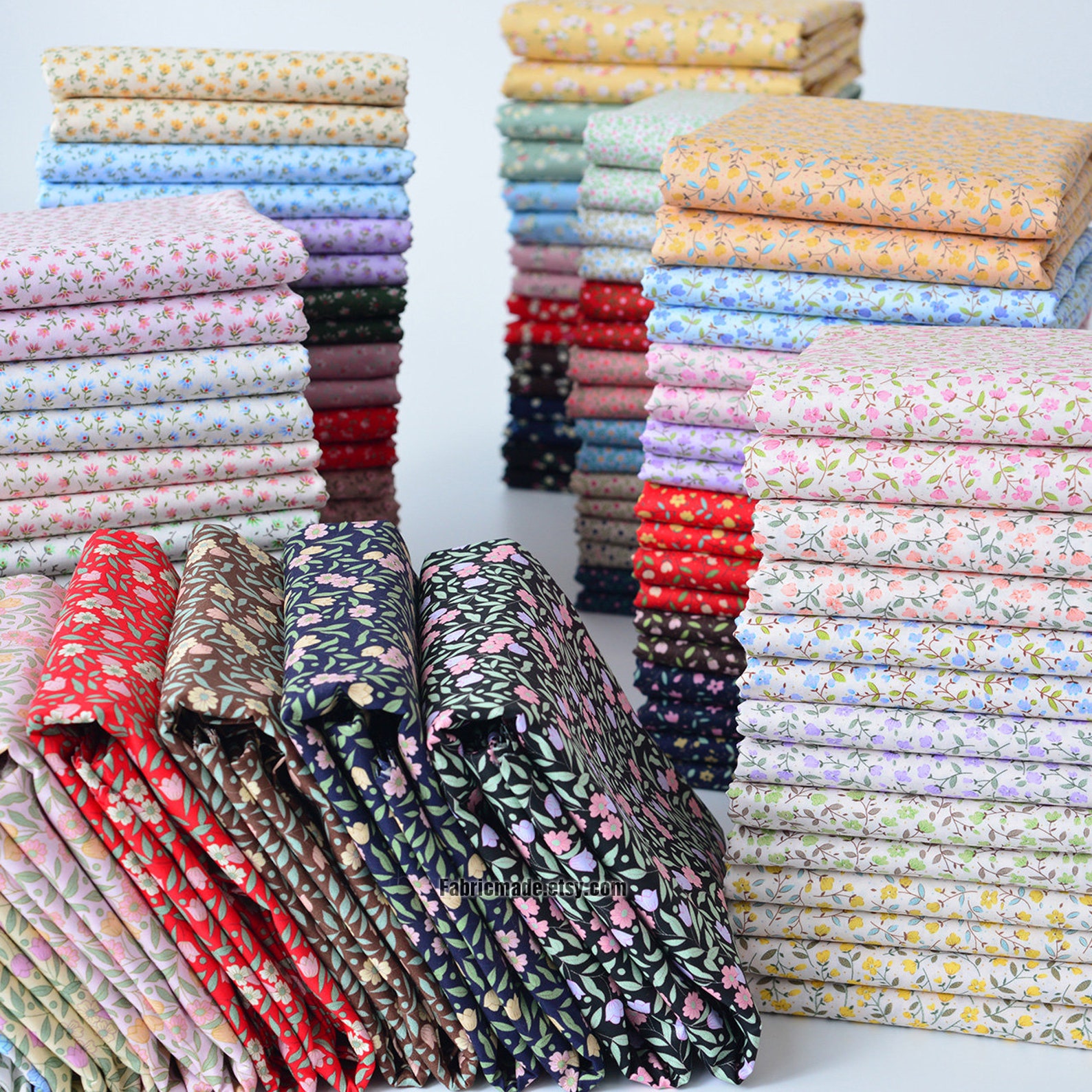 60 Styles Mini Floral Cotton Fabric Collection 1/2 Yard - Etsy