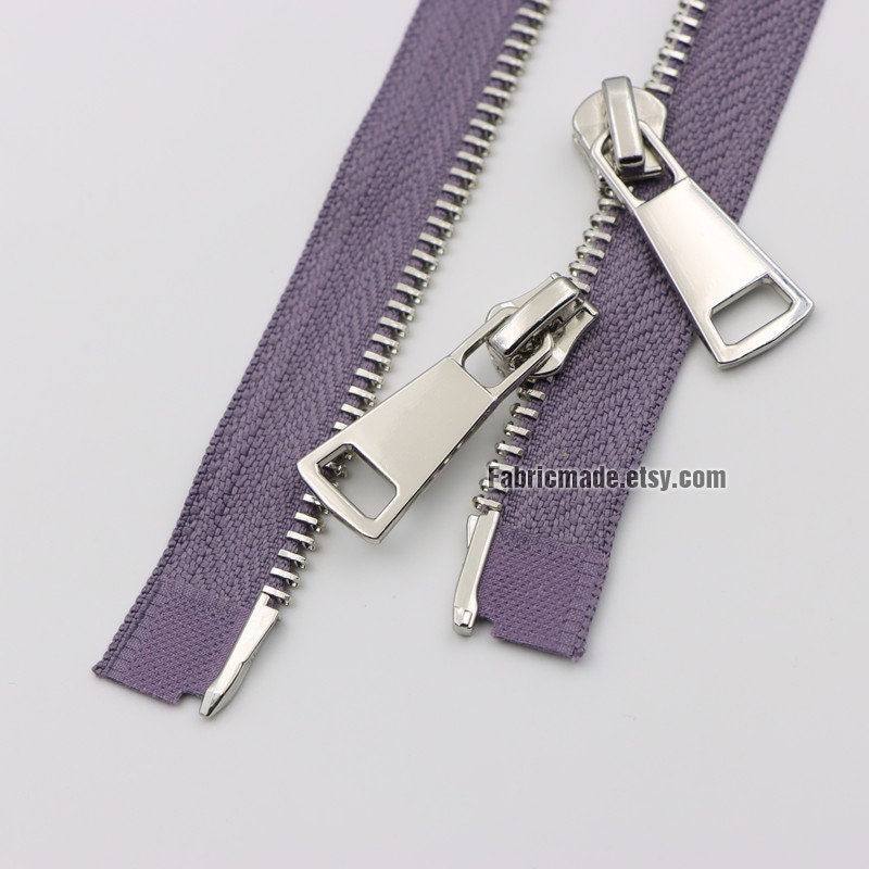 21 Colors - Long Silver Teeth Heavy Zippers, Two Ways Metal Zippers for ...