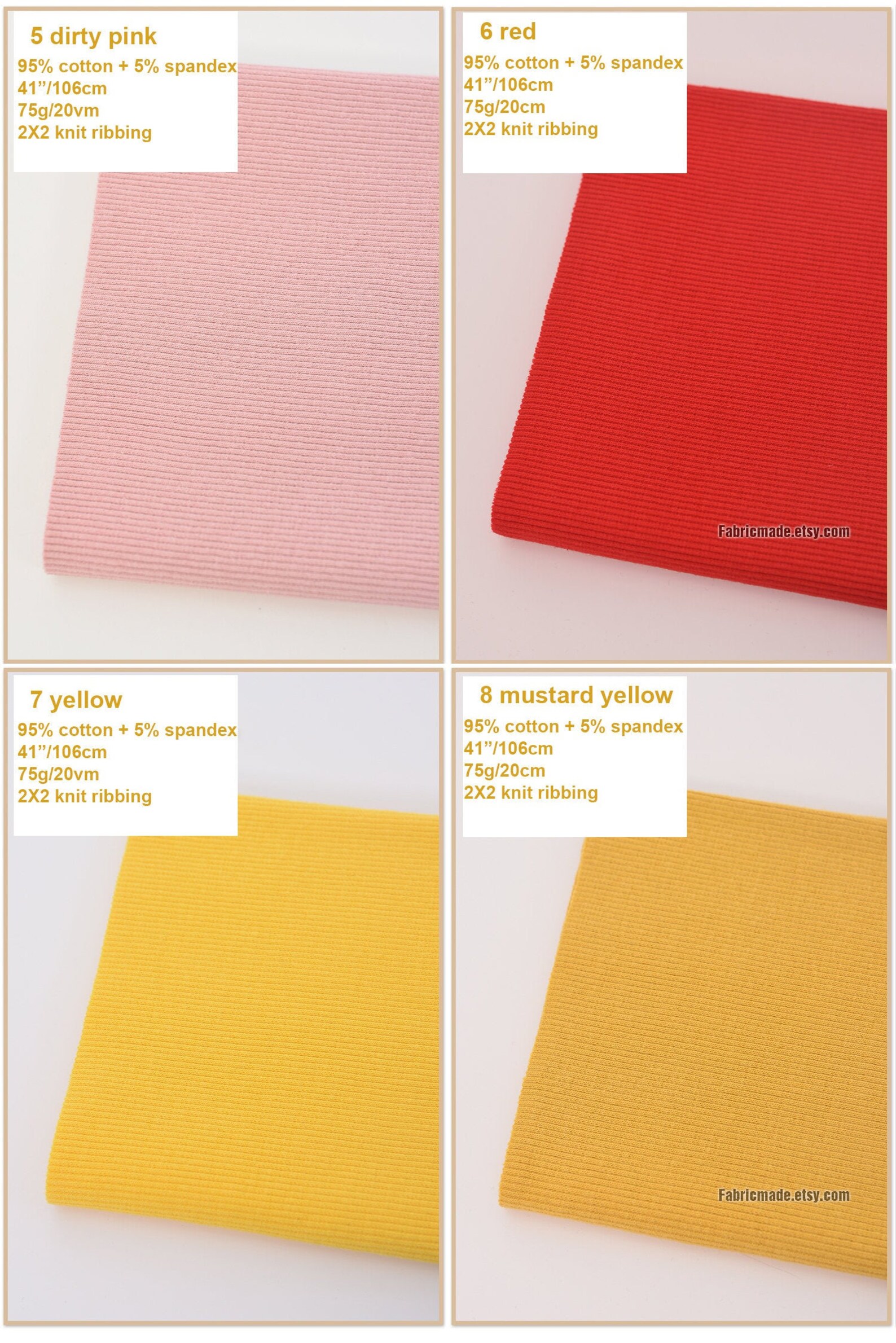 39 Colors Choose Ribbing 7.8/20cm Length Ribbing and | Etsy