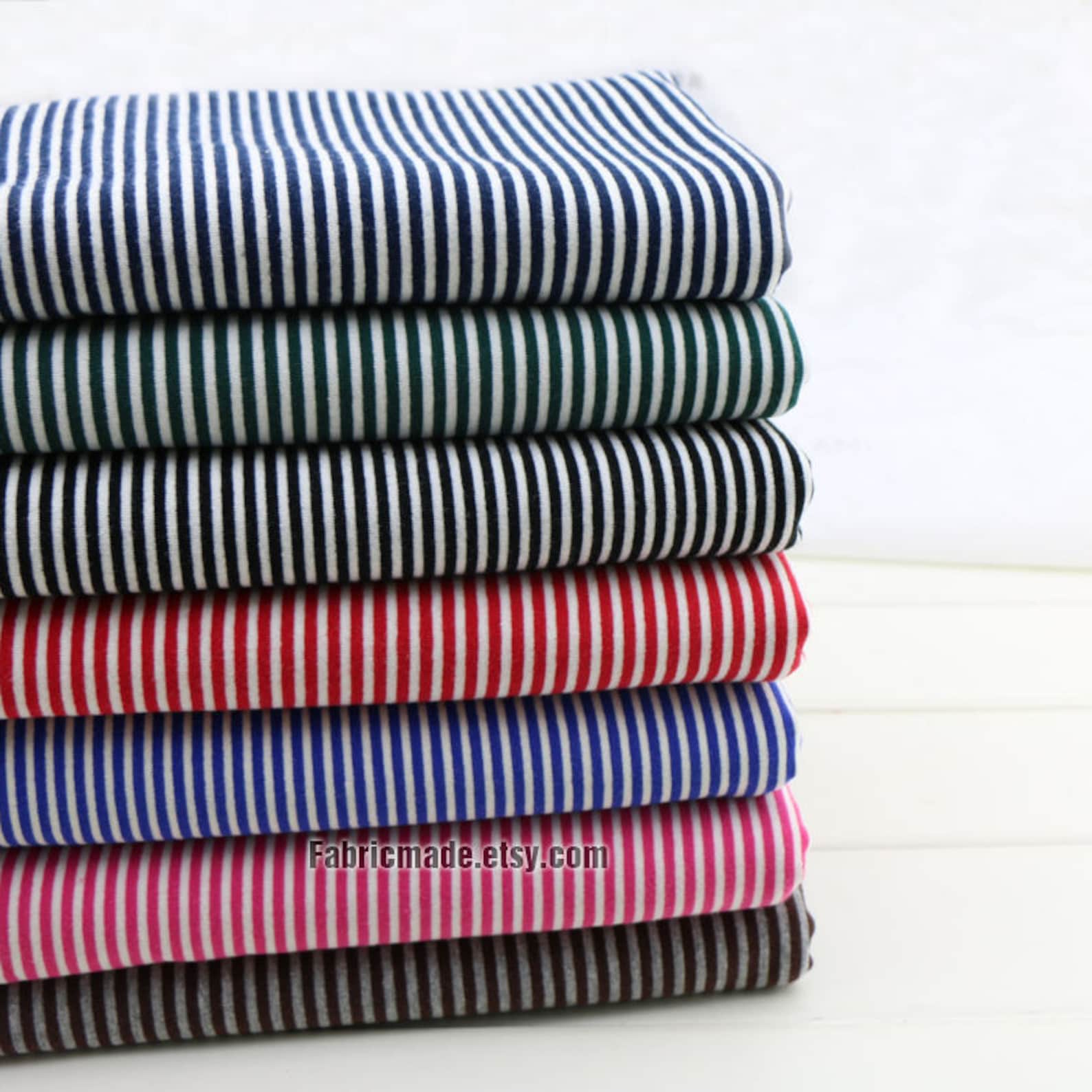 2mm Pin Stripes Fabric White Red Green Blue Brown White Stripe Baby ...
