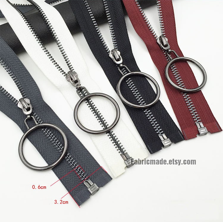 Gunmetal Teeth Zippers, White Black Purplish Redpmetal Zippers for ...