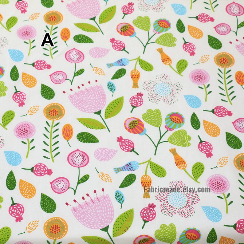 Floral Cotton Fabric Shabby Chic Fabric Pastel Floral Fabric - Etsy